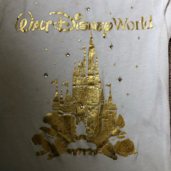 Disney | Tops | Euc Walt Disney Wold Gold Foil Womens Fit Tee | Poshmark